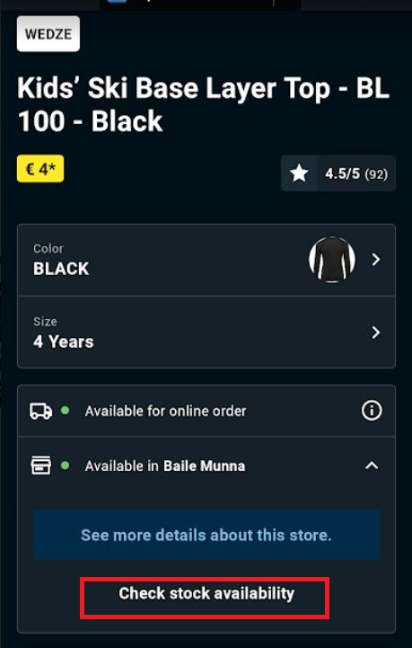 How to check product availability? – Decathlon Ireland
