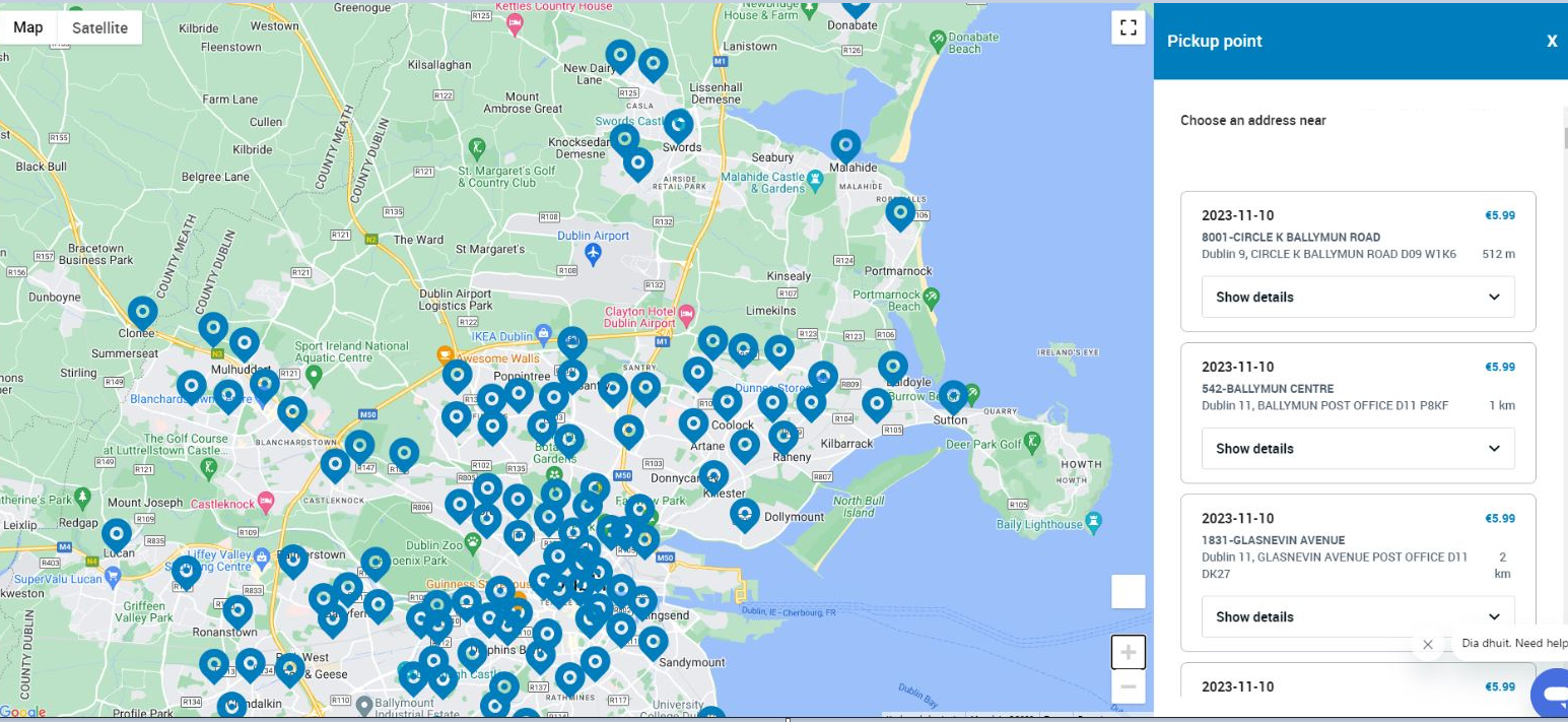 Pickup Point Overview – Decathlon Ireland